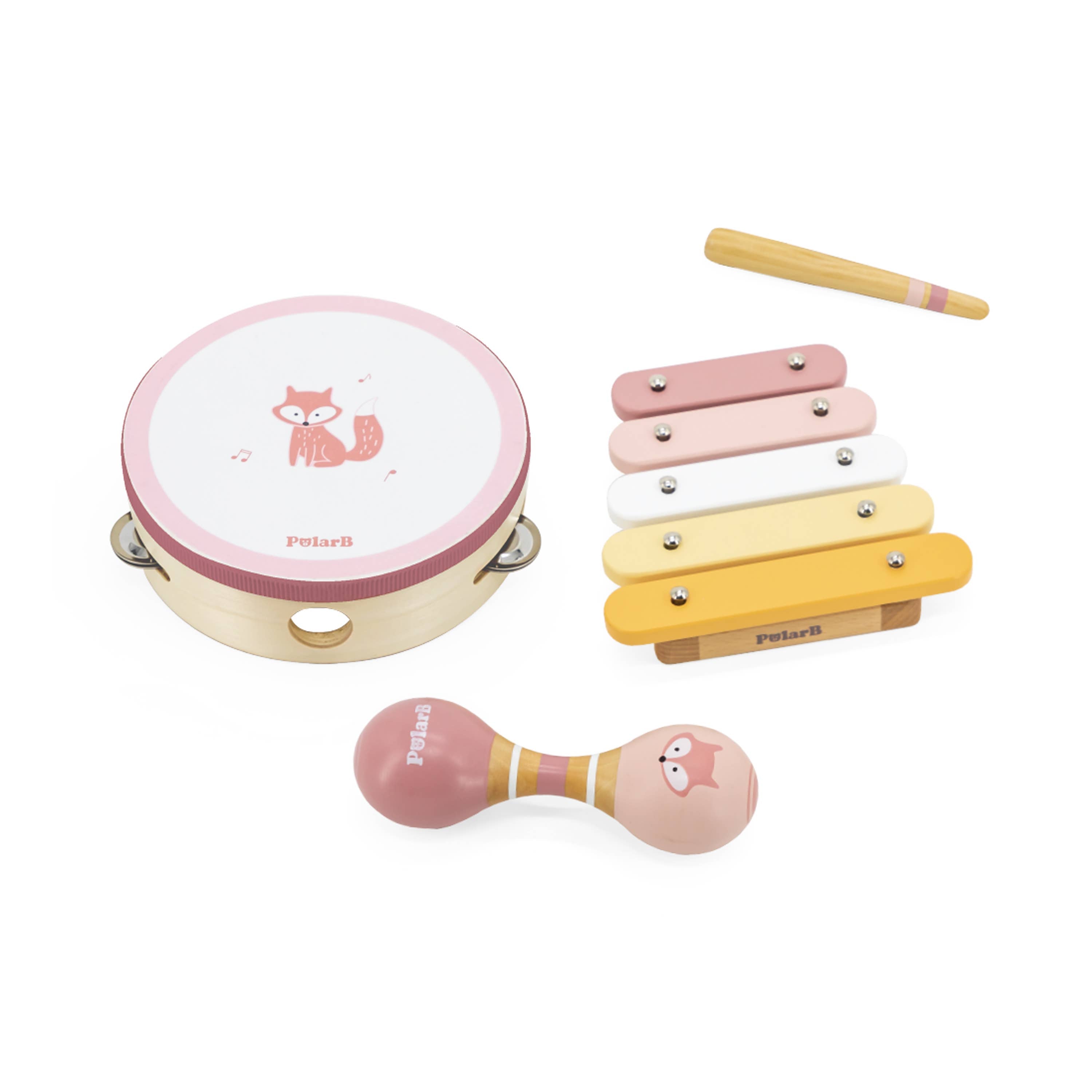 PolarB Wooden Music Musical Instruments Play Set - Fox Design ...