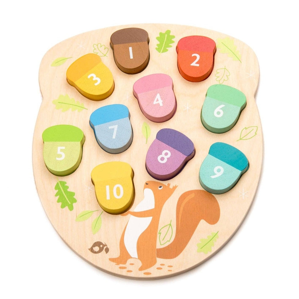 How Many Acorns? Wooden Numbers Counting Puzzle – Imagination Toys